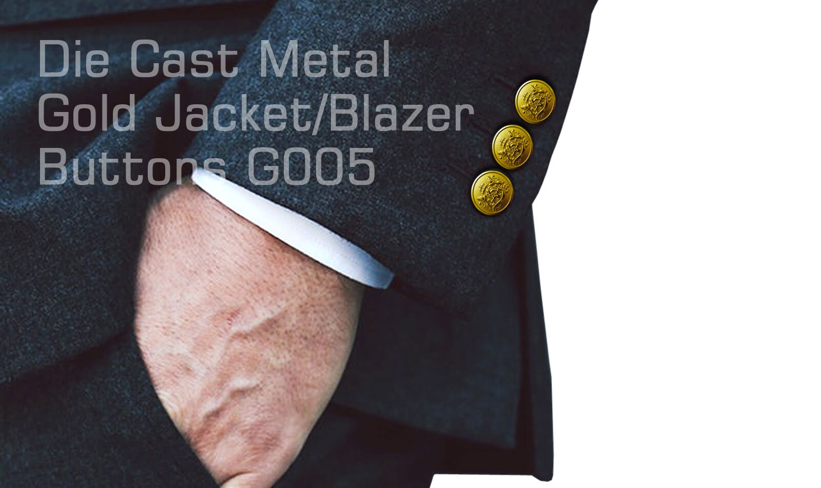 Set of Die Cast Metal Blazer Buttons G005 (gold Colour) Set (in 3L/7S ...