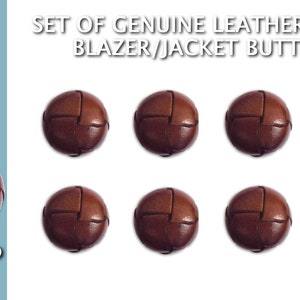 Genuine Leather Shank Jacket Buttons (brown) Choice of Sets in 3L/7S or ...