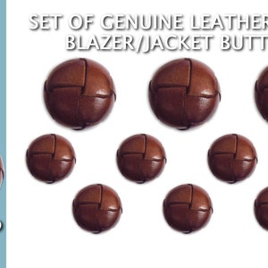 Genuine Leather Shank Jacket Buttons (brown) Choice of Sets in 3L/7S or ...