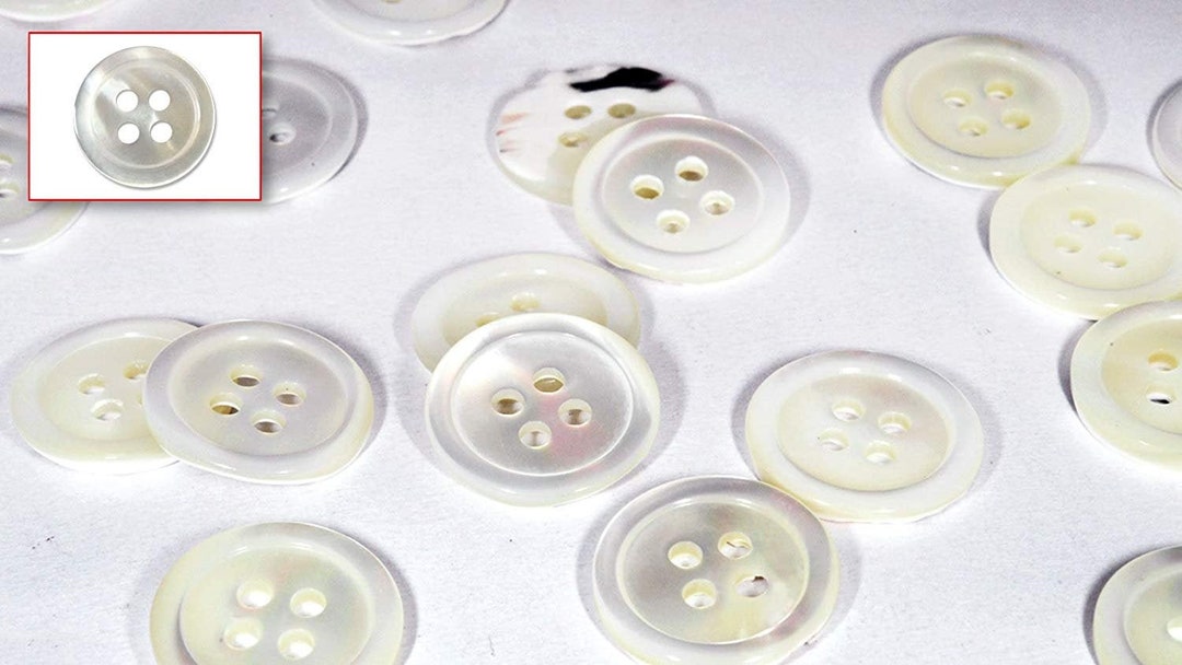 High Grade Natural (trochus) Mother of Pearl Shirt Buttons (15 Pieces ...