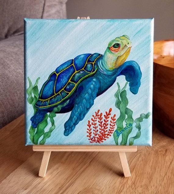 Sea Turtle Painting On Canvas