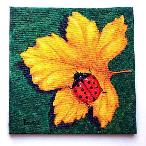 Ladybug Painting - Etsy