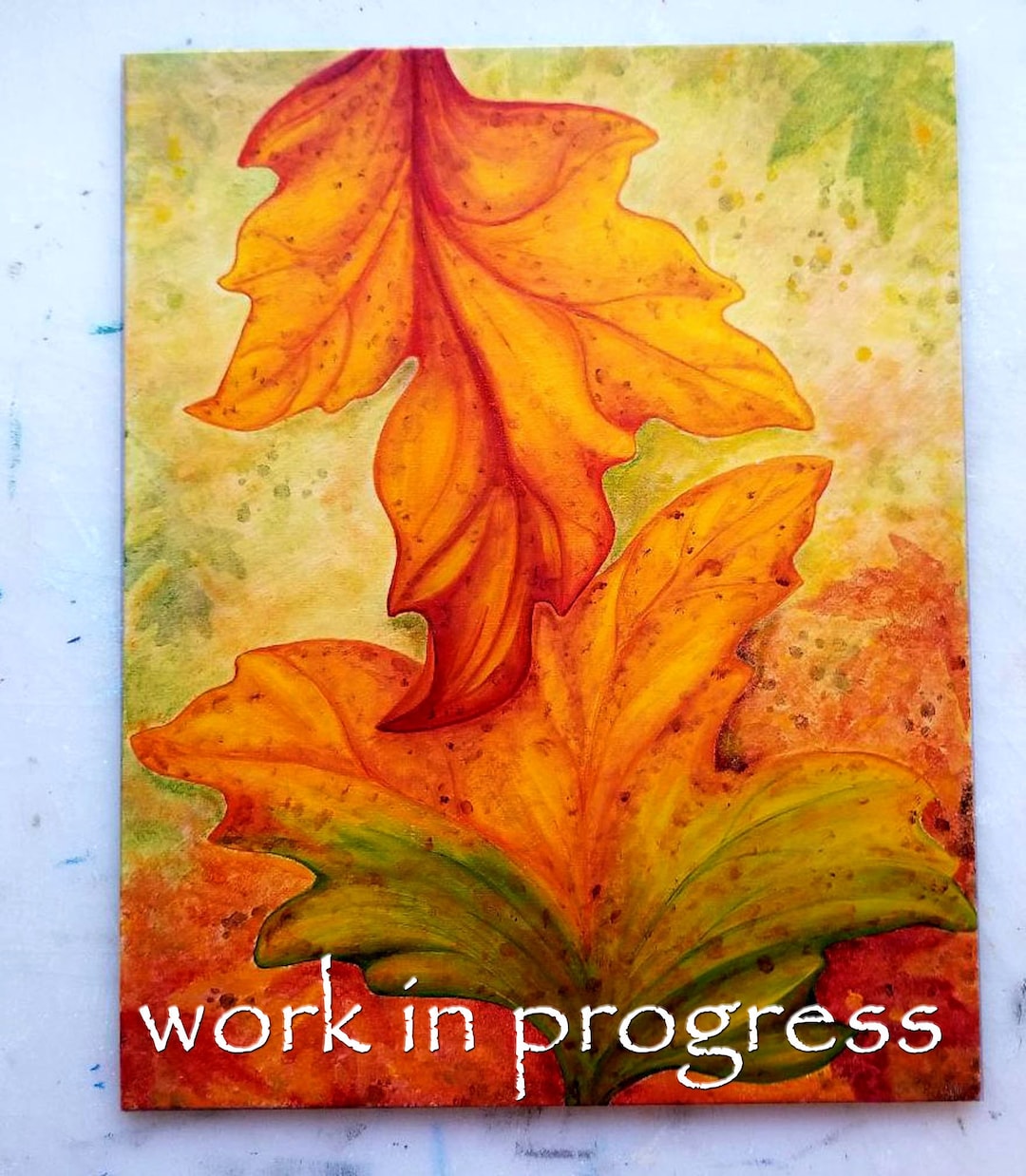 Autumn Leaves Original Painting Fall Season Art Falling - Etsy