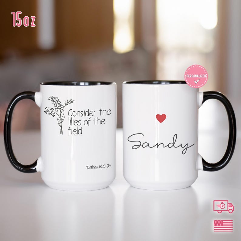 Personalized Bible Verse Coffee Mug, Bible Study Gift, Prayer Partner Gift, Pastors Wife Gift ...