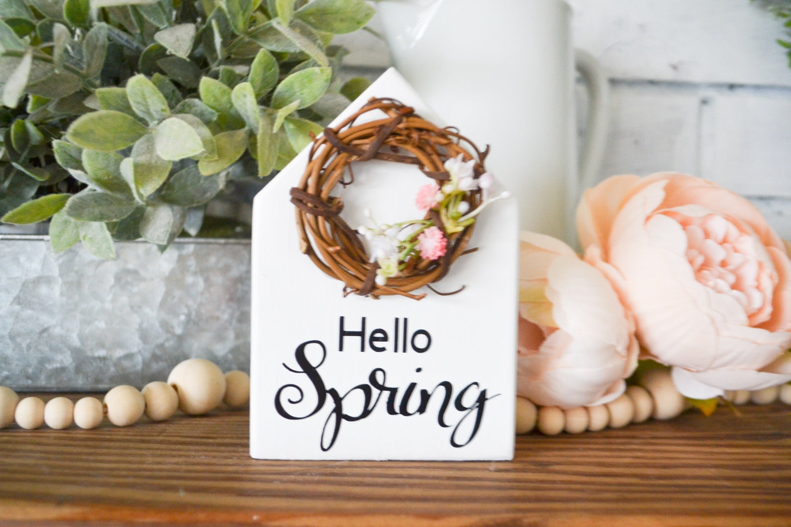 Hello Spring Mini House Sign: Tiered Tray Decor - Etsy