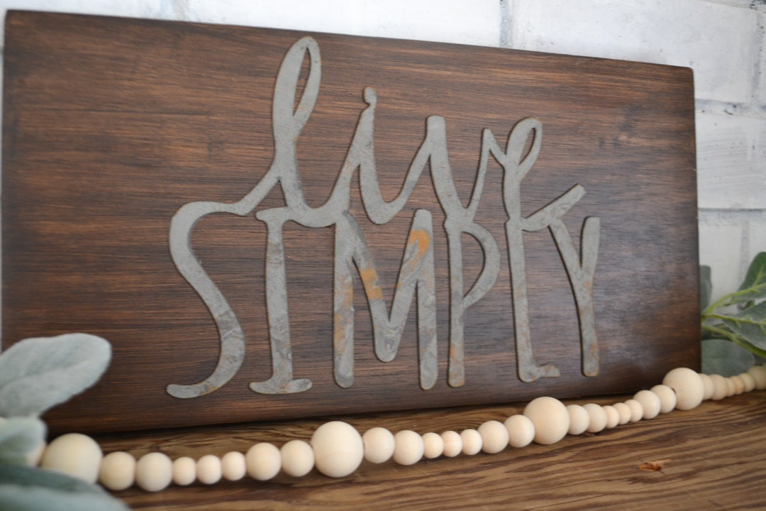 Live Simply Sign, Rustic Wood Decor, Simple Life Sign, Inspirational ...