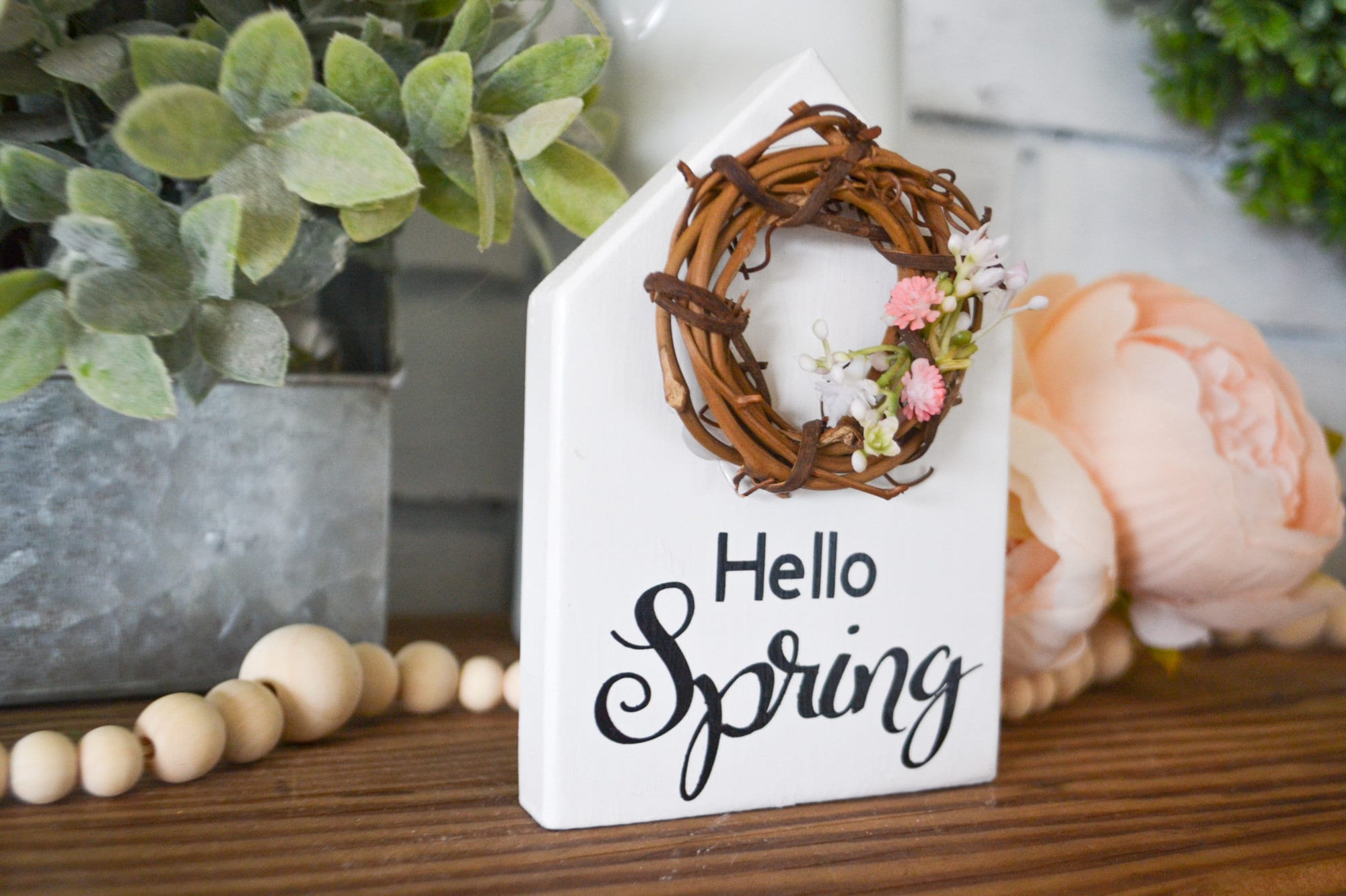Hello Spring Mini House Sign: Tiered Tray Decor - Etsy