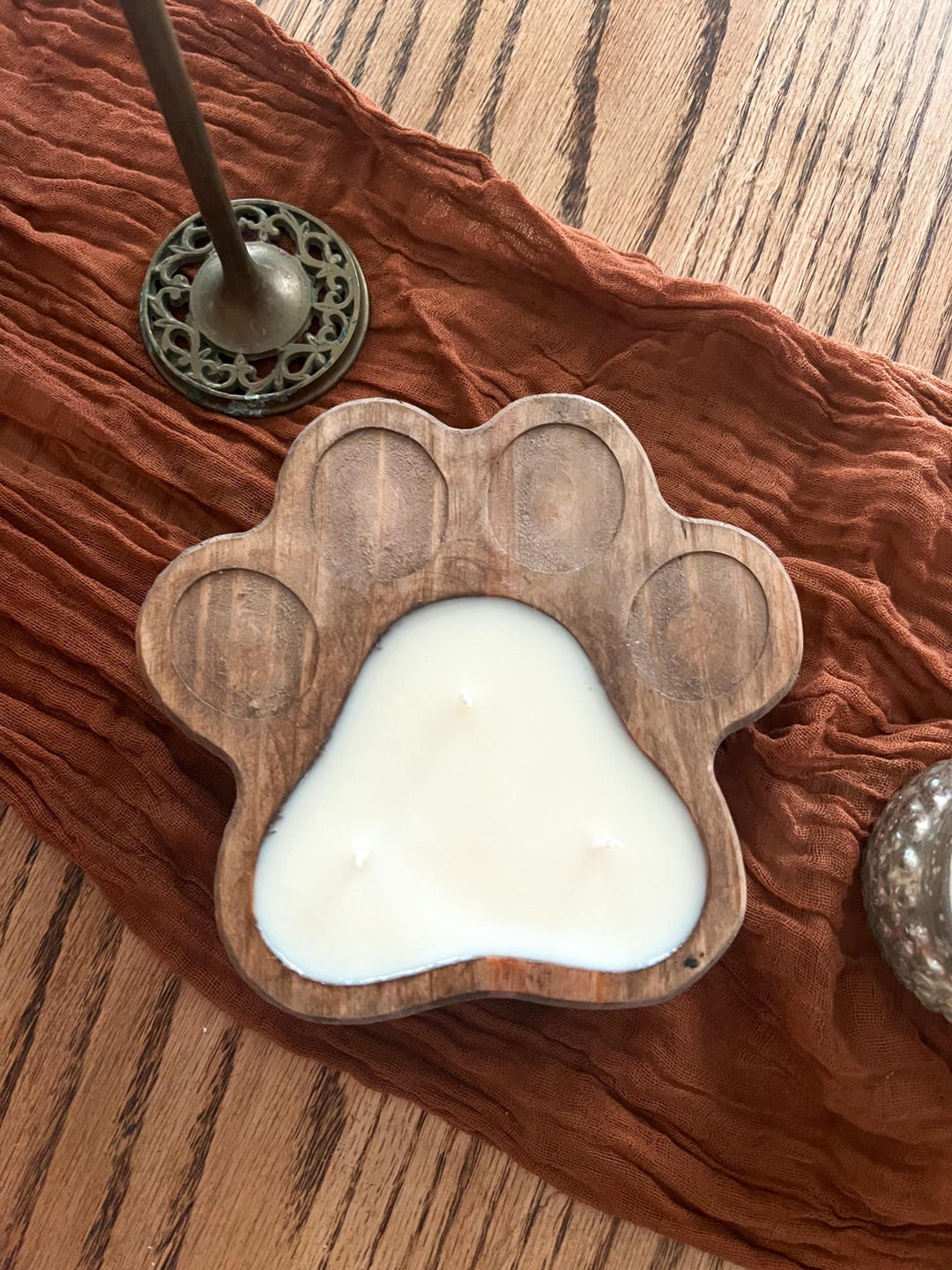 Pet Gift, Paw Print Candle, All Natural Soy Candle, 3-wick Candle ...