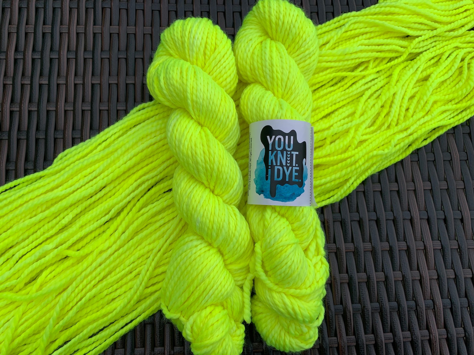 Hand Dyed Bulky Yarn Neon Yellow Lemon Merino Tonal Ready to - Etsy