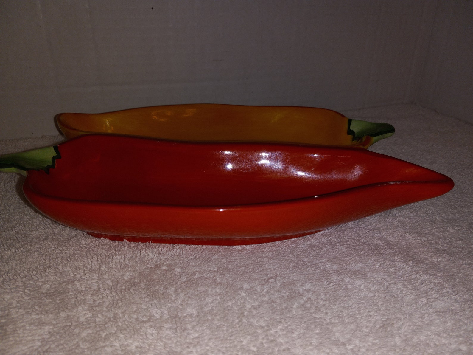 Vintage California Pottery Divided Condiment Serving Dish Red and ...