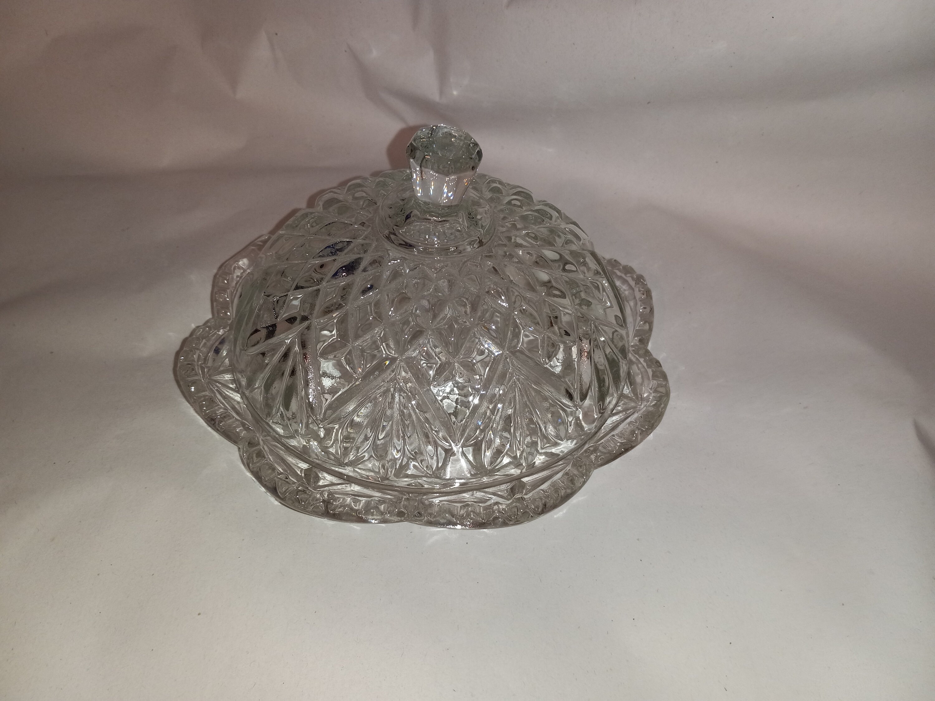 Vintage Avon Crystal Butter/cheese Dish Fostoria - Etsy