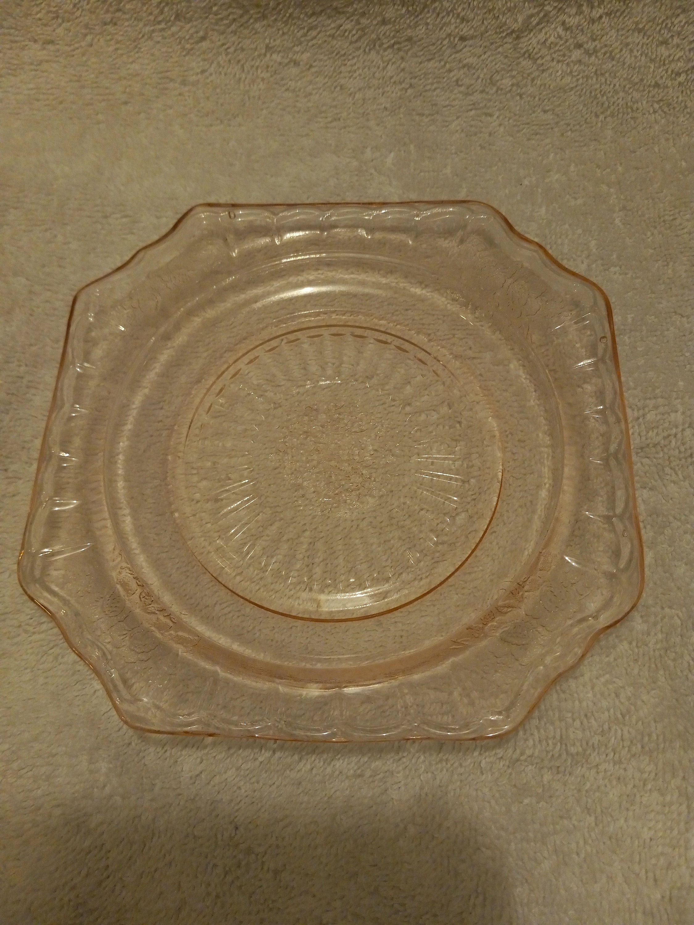 2 Vintage Pink Depression Glass Plates - Etsy