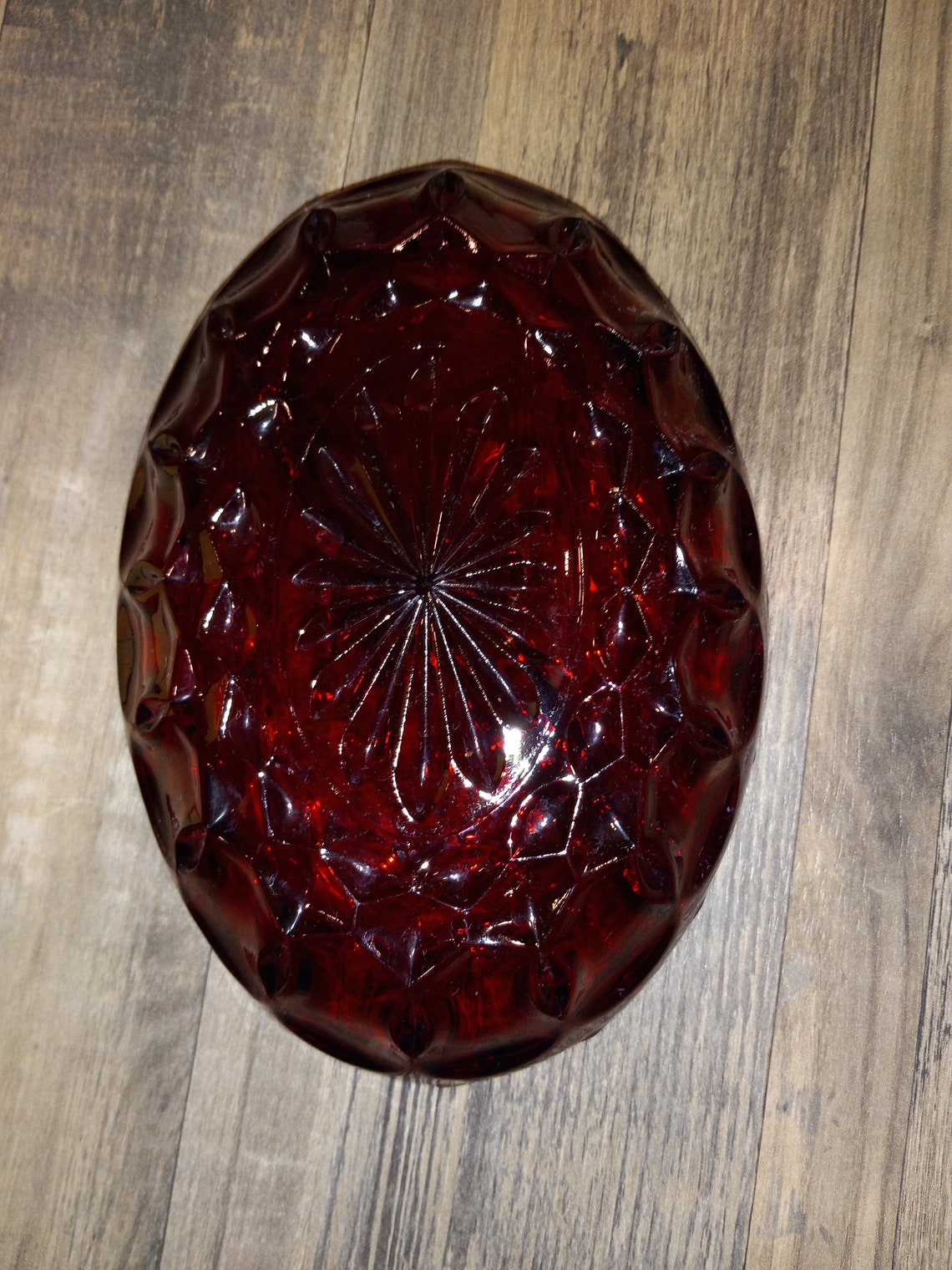 Vintage Ruby Red Anchor Hocking Oblong Divided Dish - Etsy