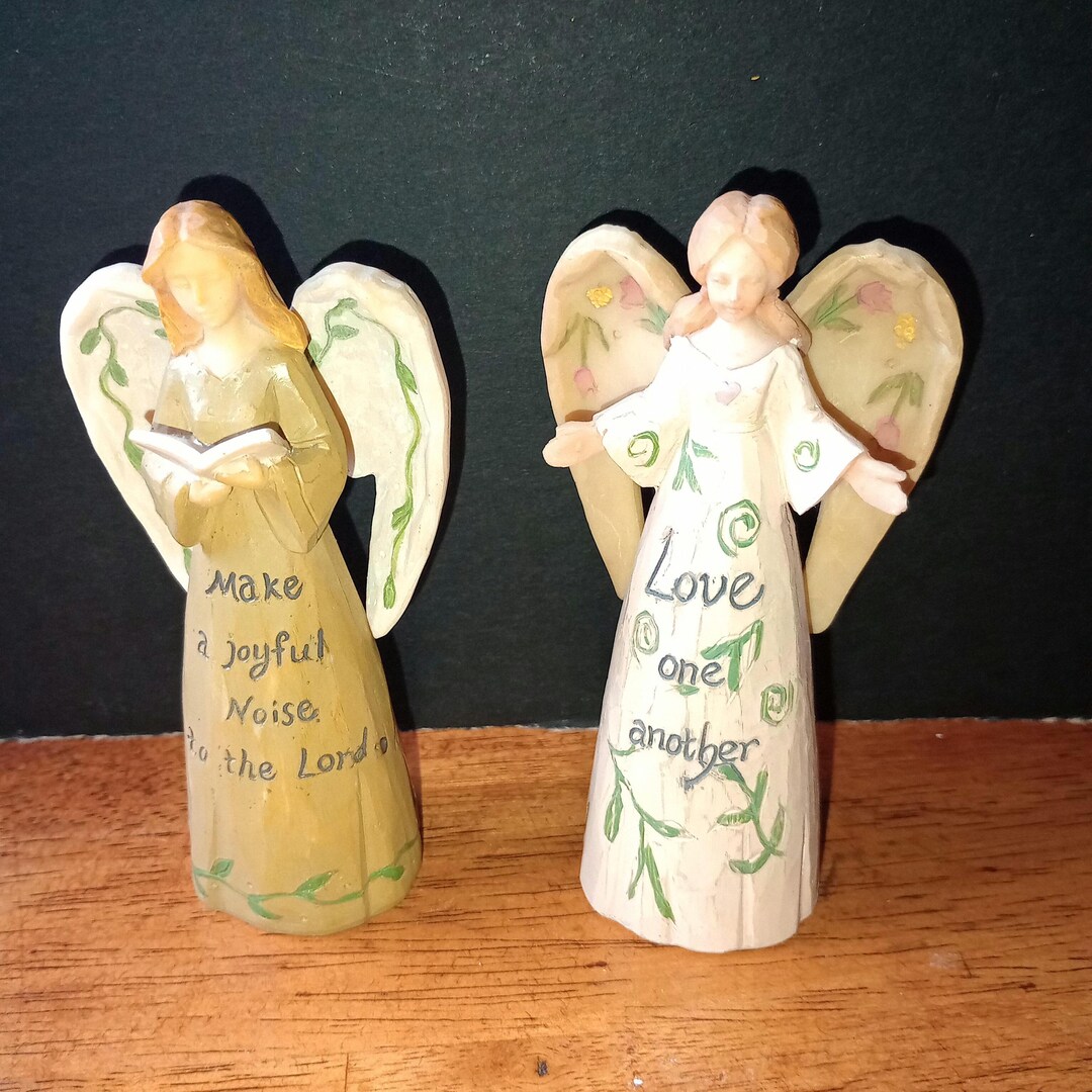 2 Vintage Dickson's Resin Angels Uplifting Christian Nic-nacs - Etsy