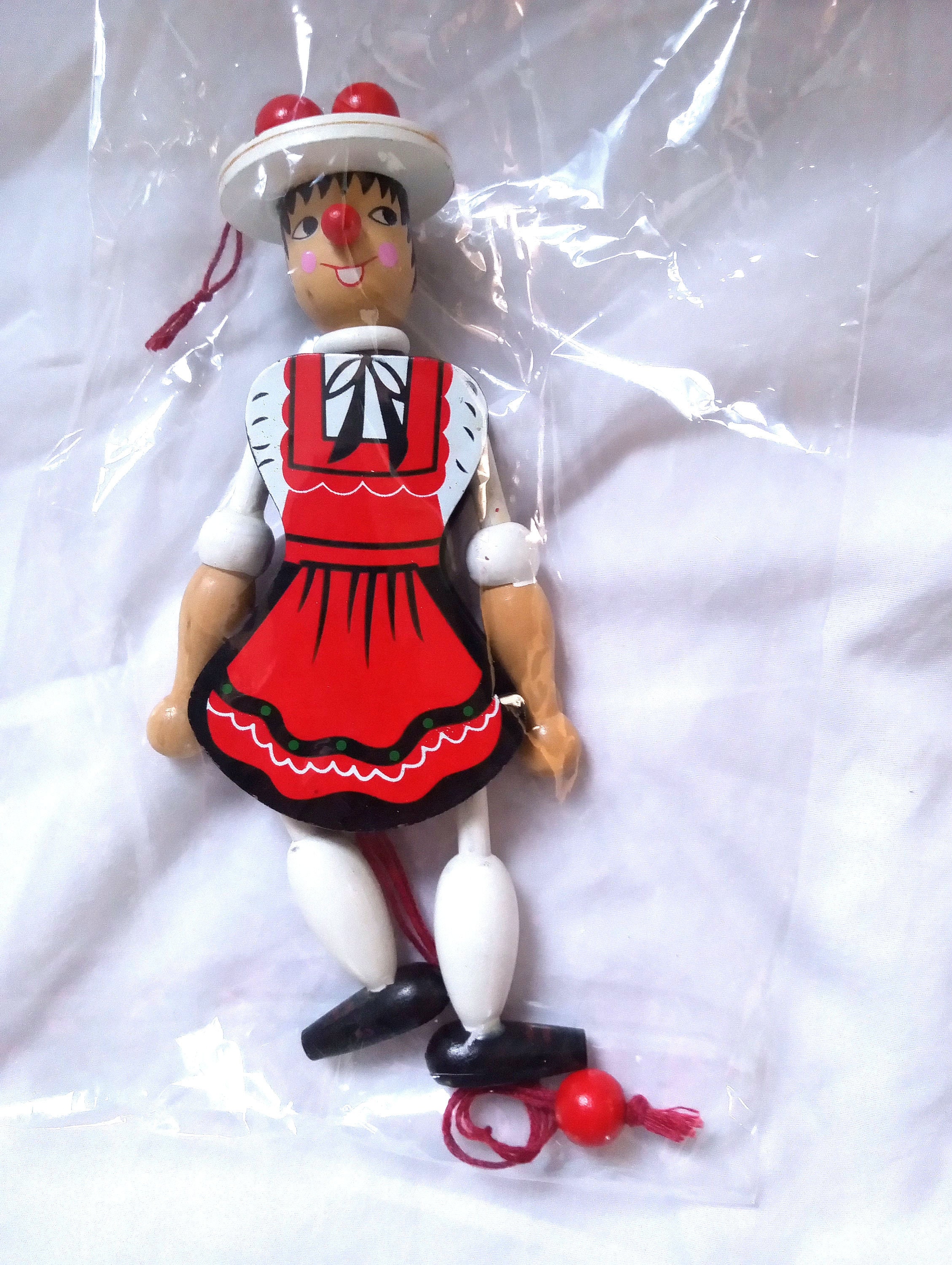 Vintage E. Pfaff Girl Wooden Pull String 7 Dancing Toy Sealed - Etsy