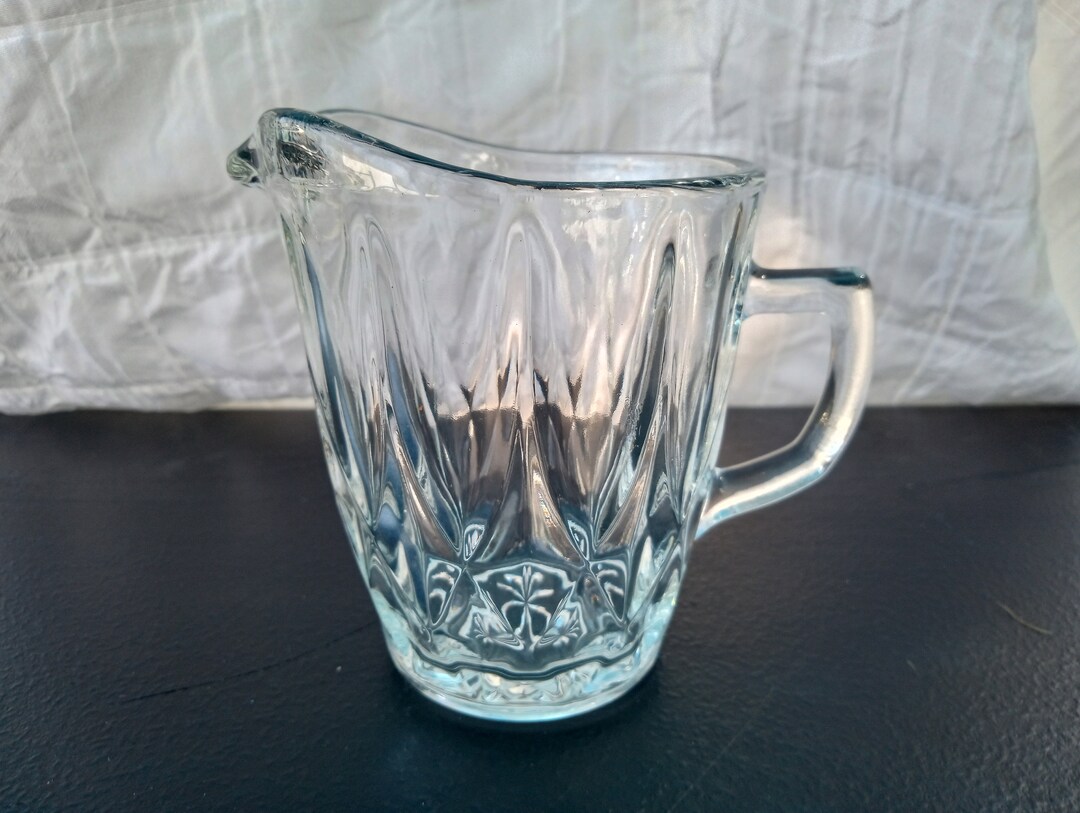 Vintage Cut Glass Creamer Diamond Pattern - Etsy