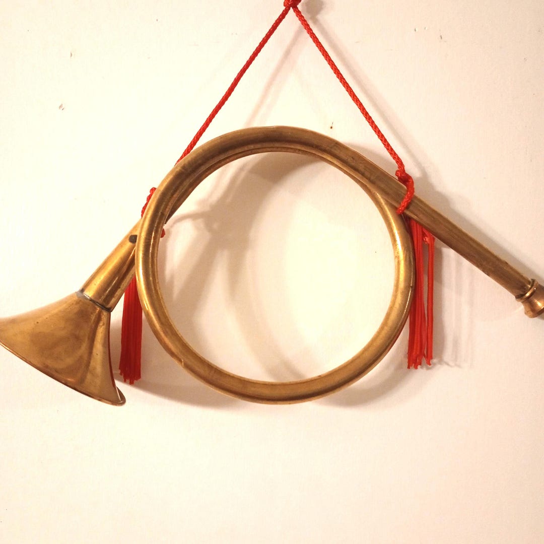 Vintage Brass Bugle With Red Rope Christmas Decor - Etsy