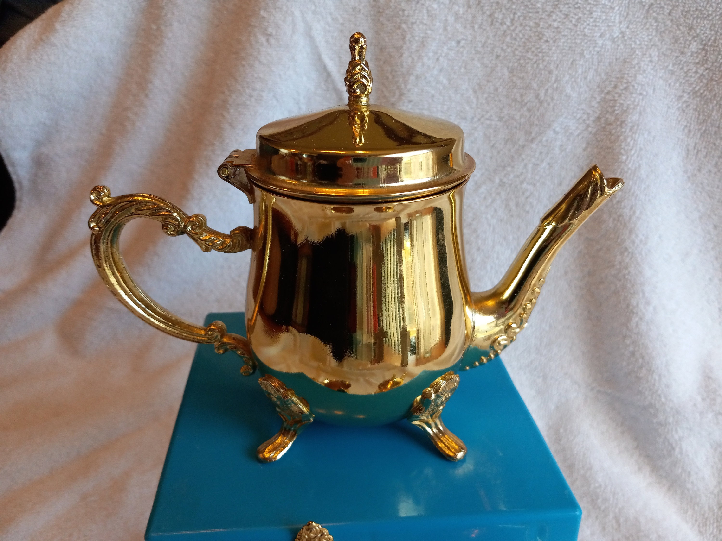 Vintage Davco Silver Ltd. Gold Tone Miniature Tea Set - Etsy