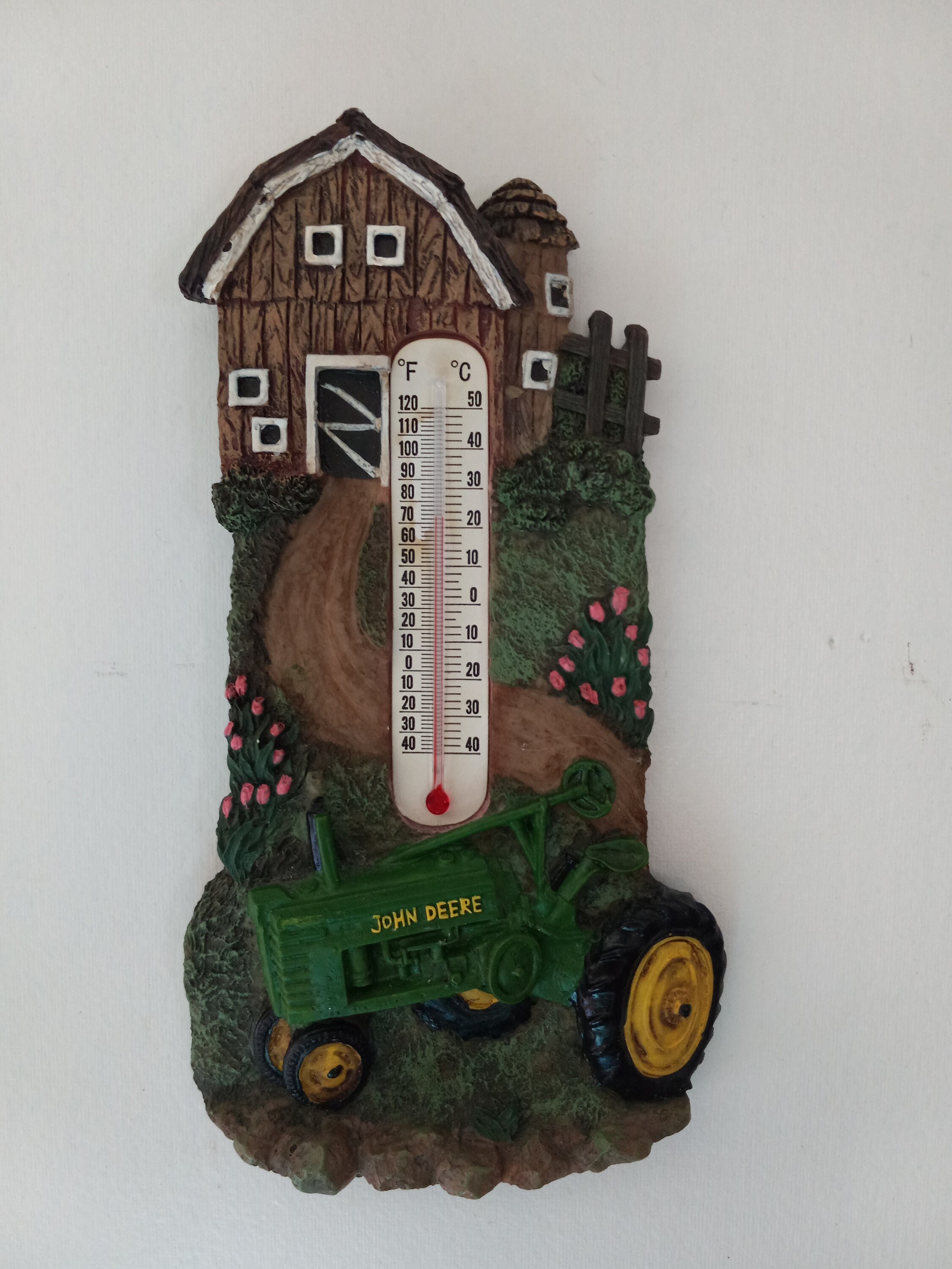 Vintage Ceramic John Deere Tractor Thermometer - Etsy