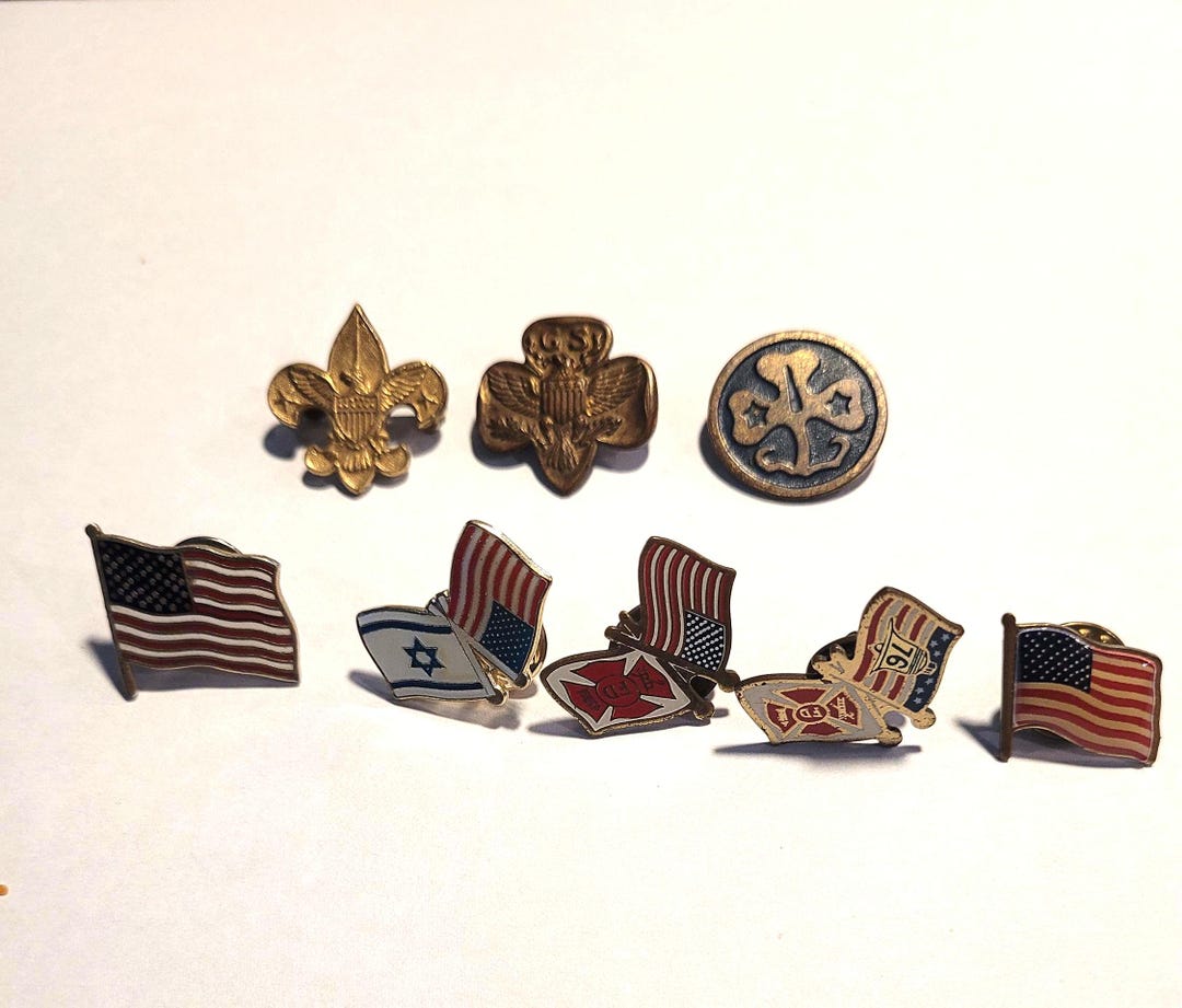 Vintage Scout & American Flag Pin Collection - Etsy
