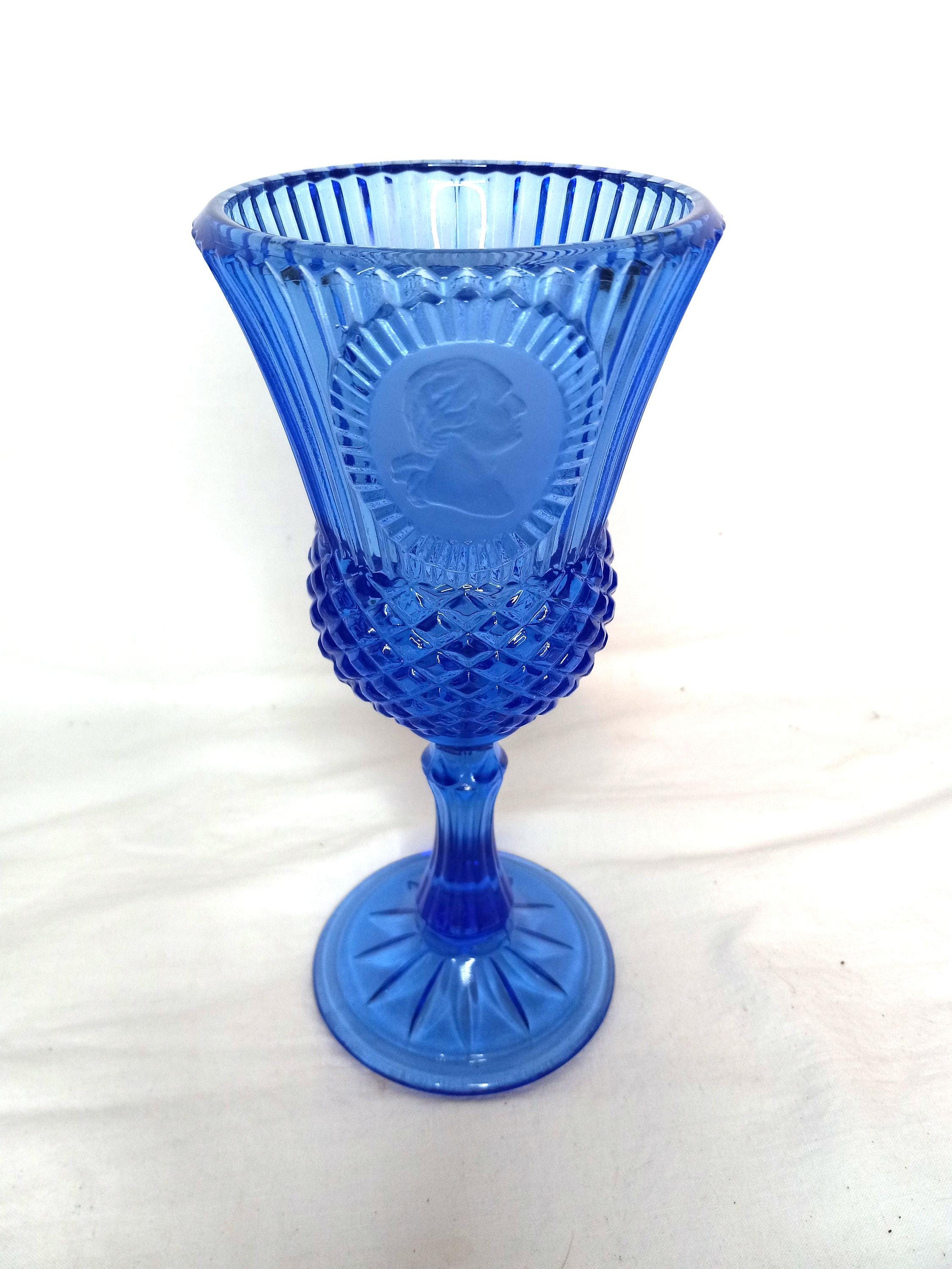 1970's Avon Cobalt Blue Fostoria Stem Goblet With Geotge Washington - Etsy
