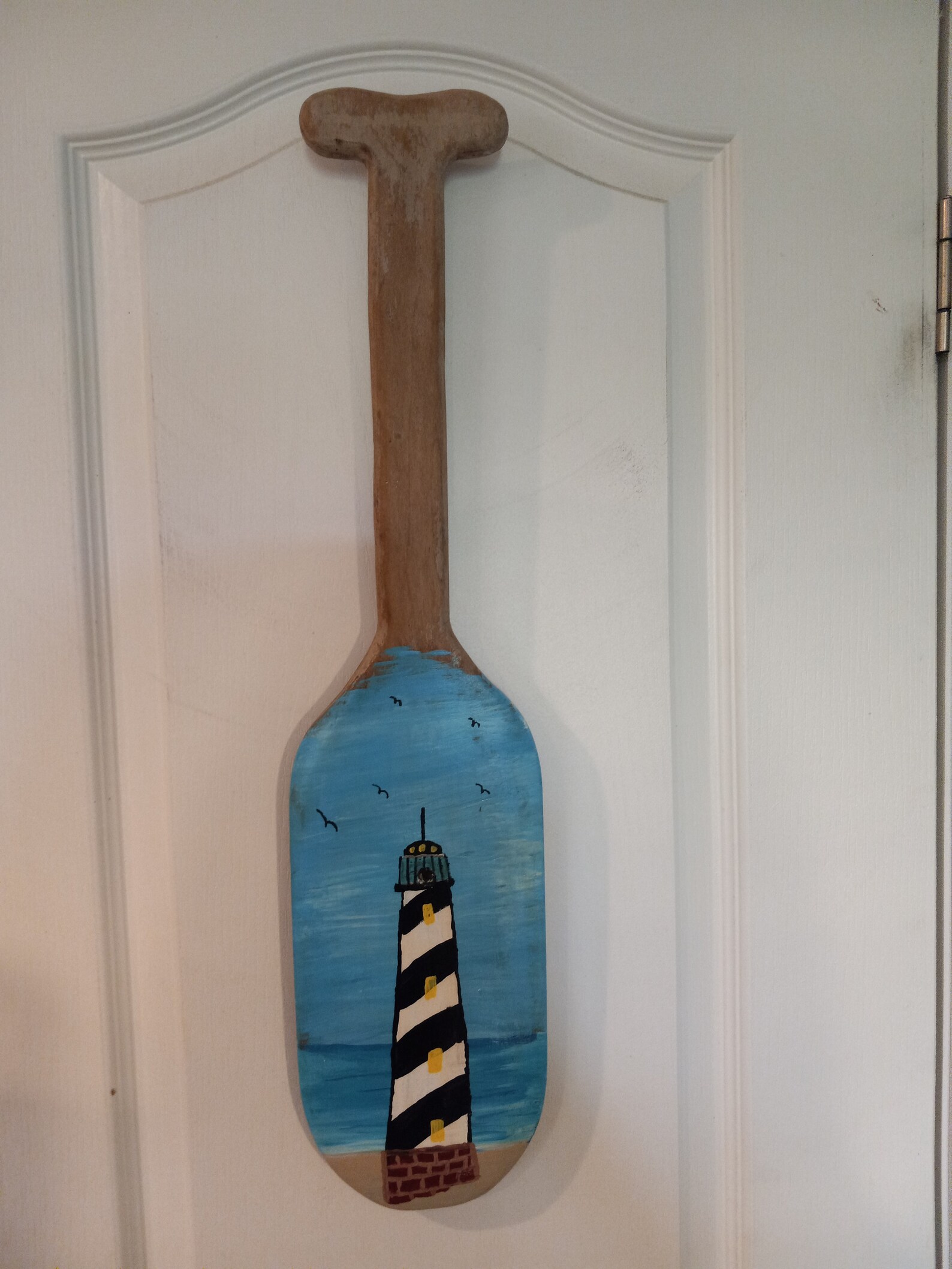 Vintage Boat Paddle With My Painted Version of the Cape Hatteras ...