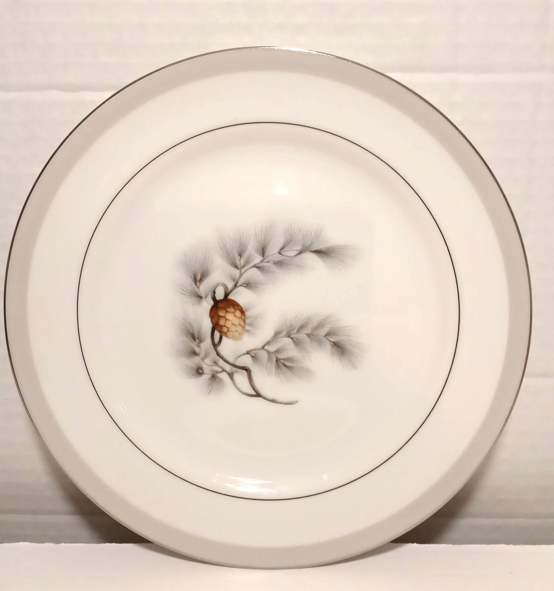 6 Vintage Kent Fine China Salad Plates Silver Pine Design - Etsy