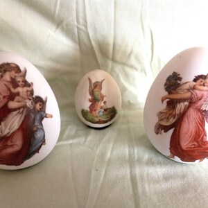 Set of 3 Porcelain Eggs With Hand Painted Angel's and Children - Etsy