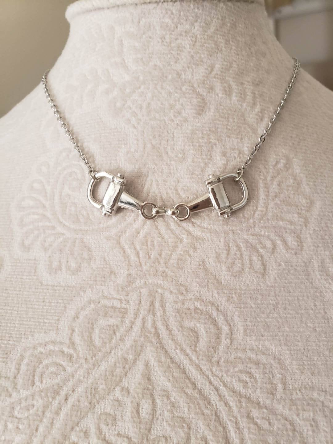 Dainty Horse Bit Necklace, Equestrian Necklace, Lightweight Sniffle ...