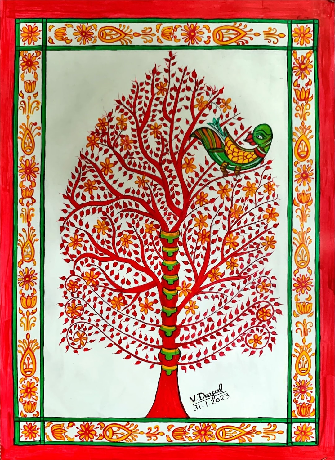 Tree of Life in Pattachitra Art Style-2 - Etsy