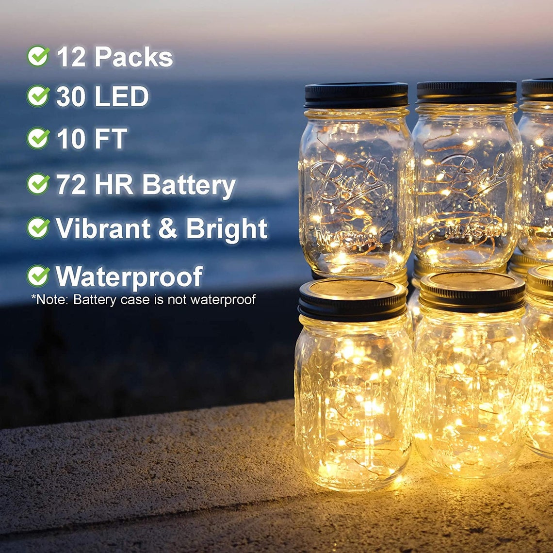 LED Powered Fairy String Lights 12 Pack 10ft Each String | Etsy