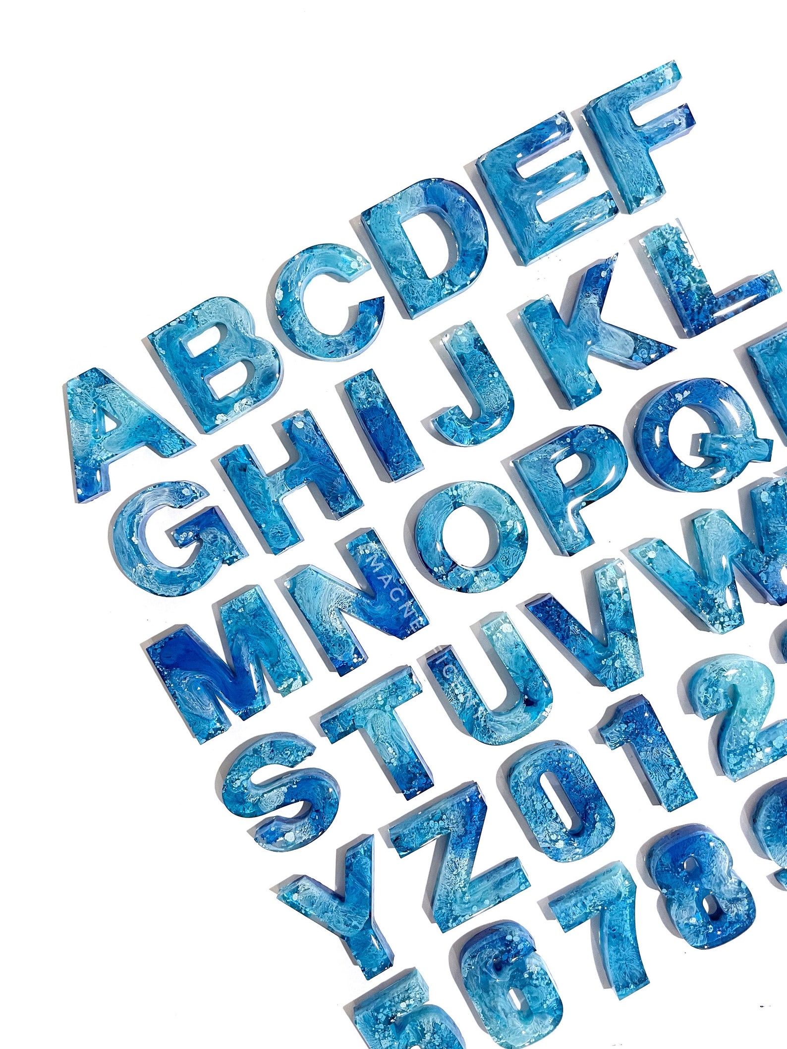 Ocean Resin Alphabet Set, Resin Letter Magnet for Board, Educational ...