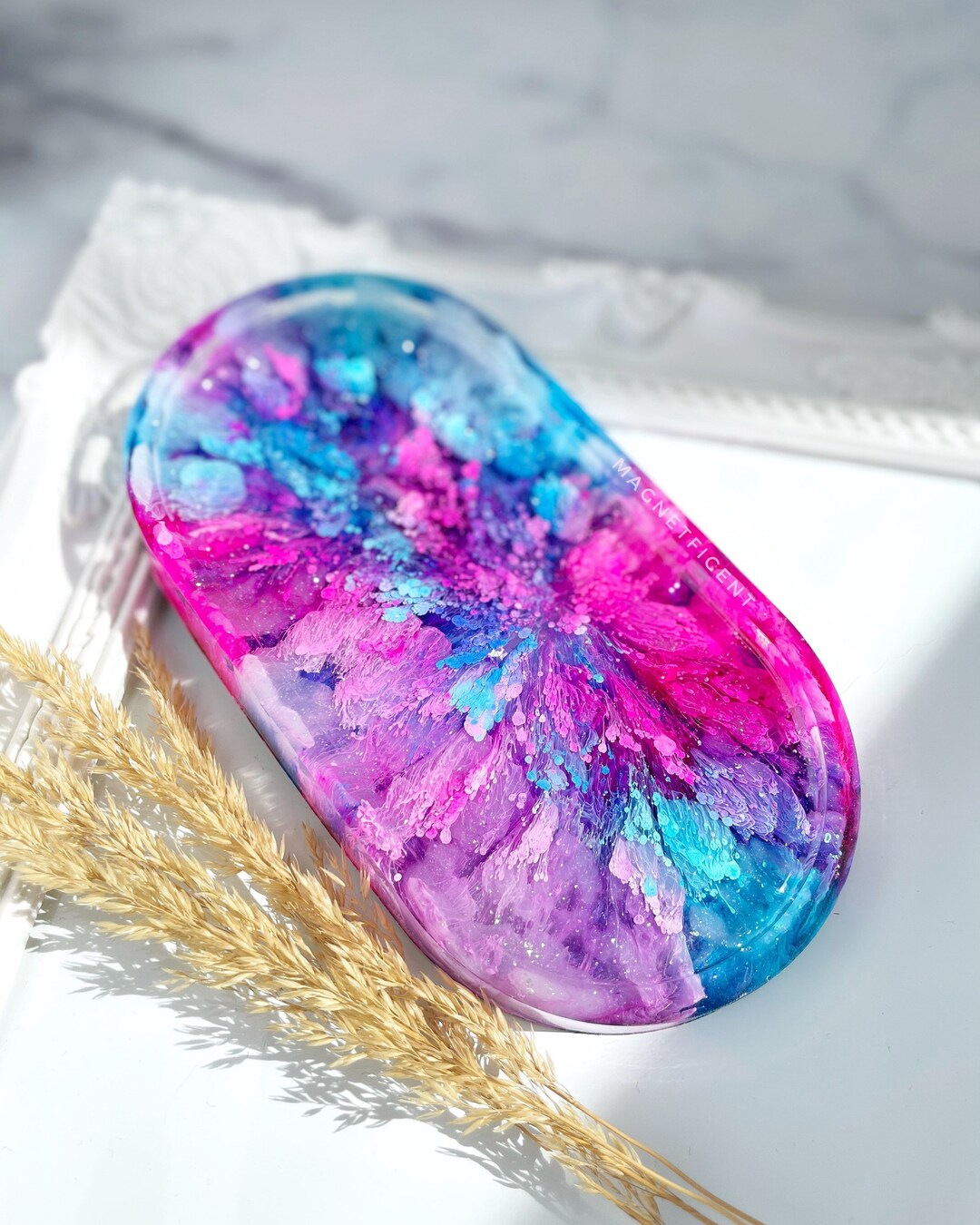Handmade Resin Vanity Tray: Colorful Desk & Perfume Organizer, Secret ...