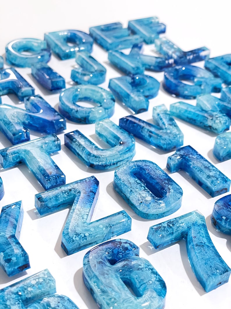 Ocean Resin Alphabet Set, Resin Letter Magnet for Board, Educational ...