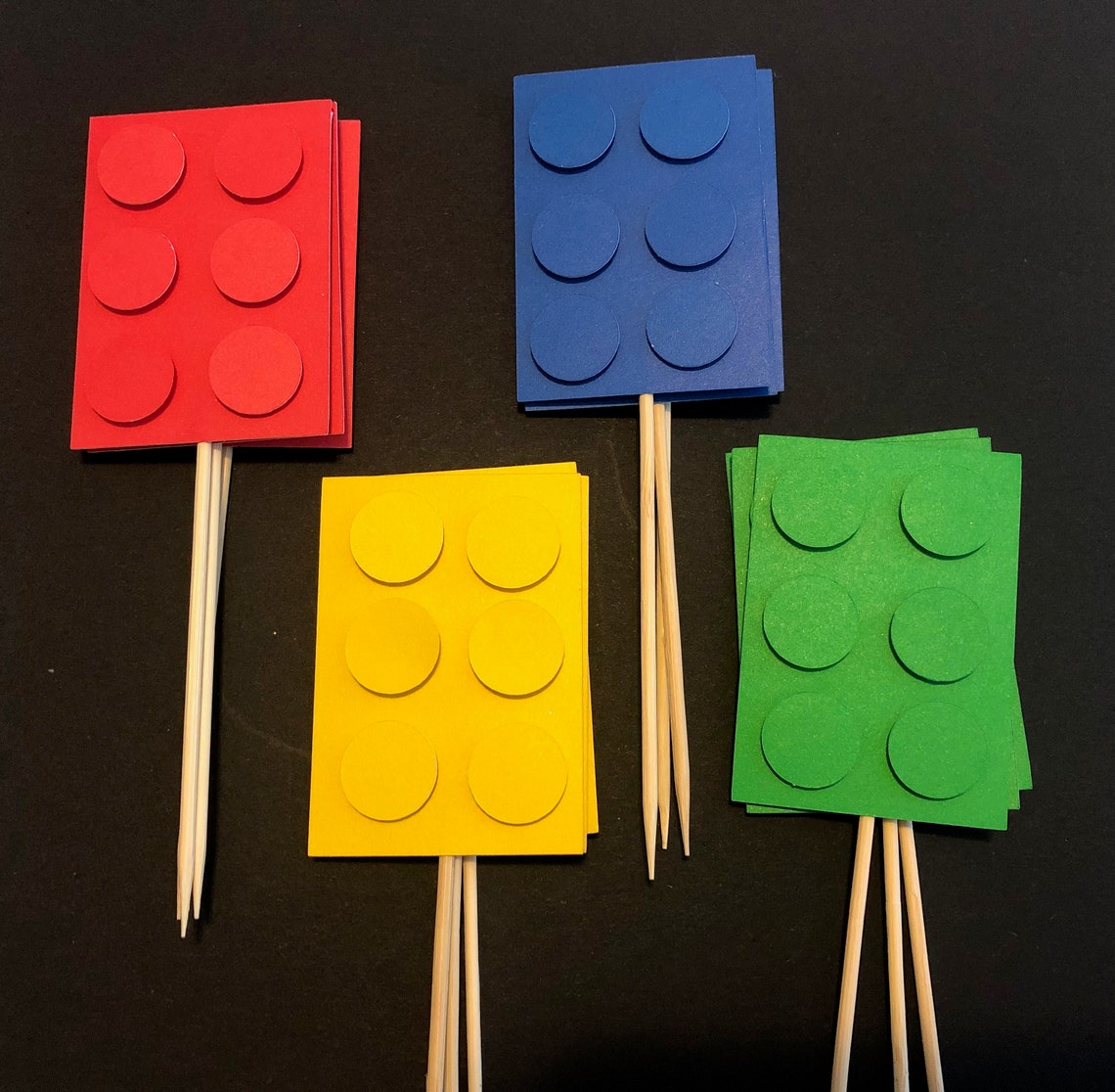 Building Block Themed Cupcake Toppers | Etsy