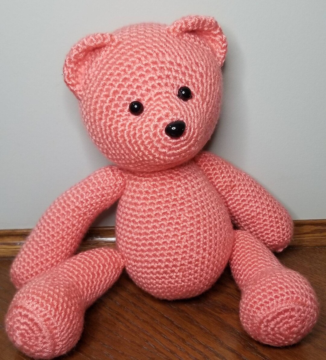 Handmade Crochet Teddy Bear, Weighted Bottom - Etsy