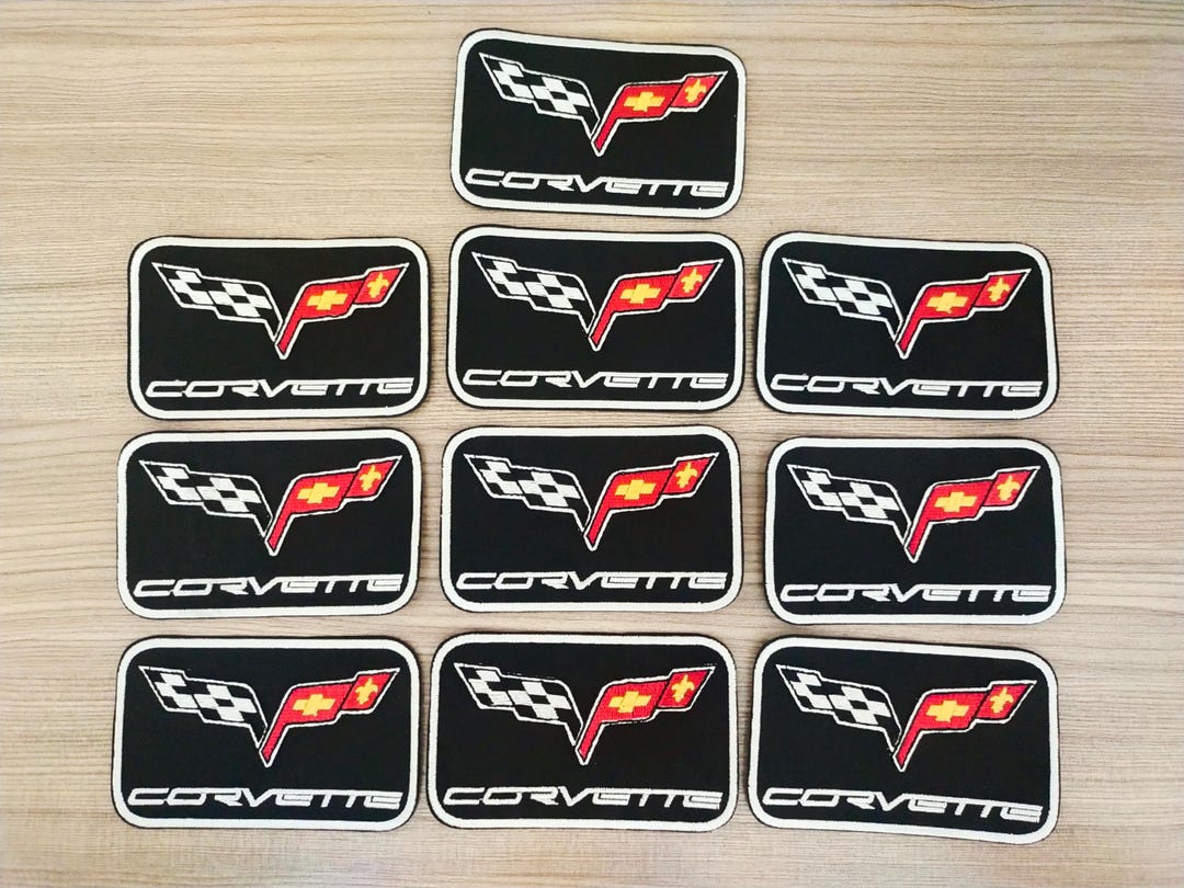 10 Pcs Chevrolet Corvette Iron on Patch: Embroidered Racing Car ...