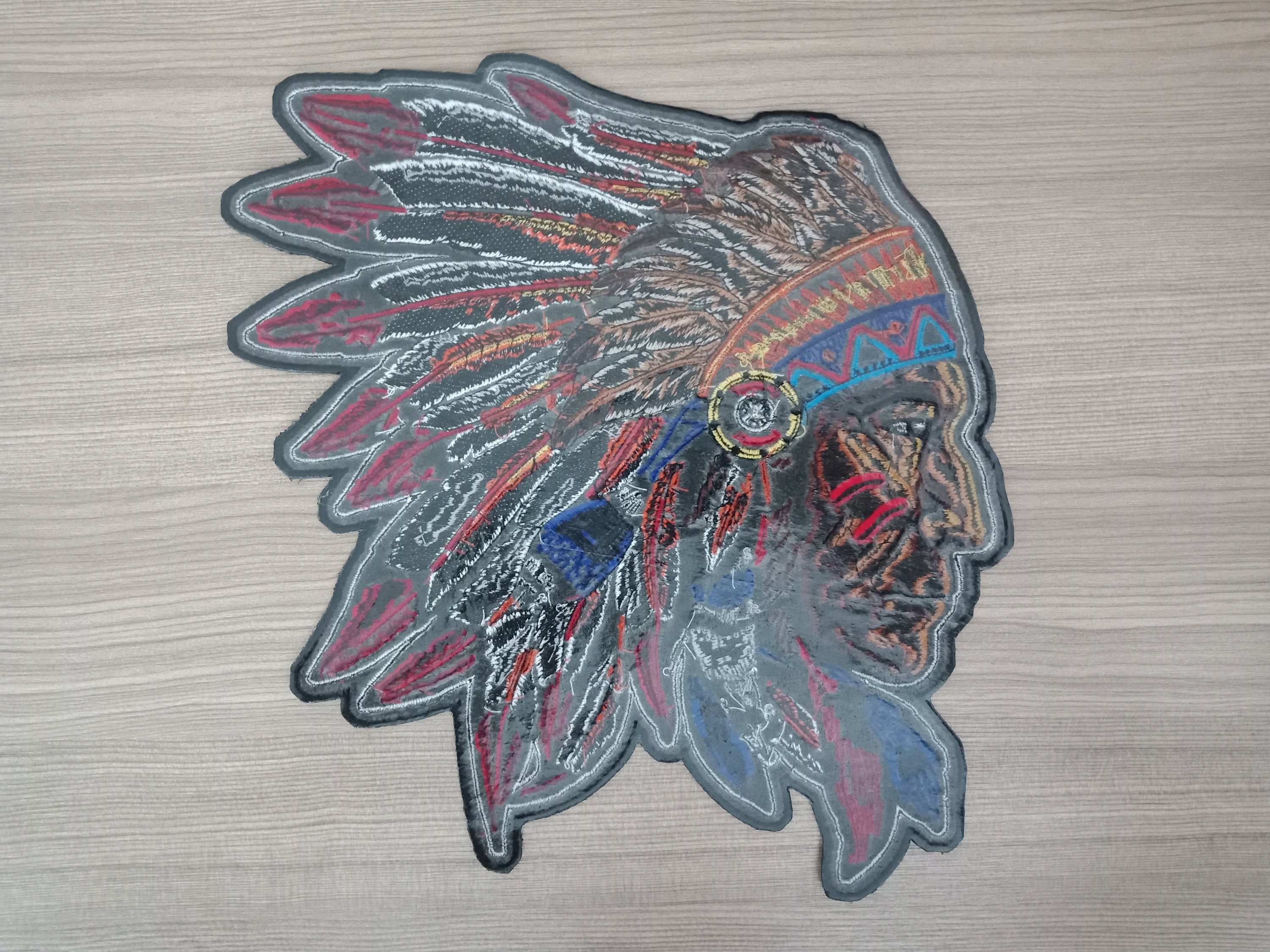 BIG PATCH Headdress Native American in Dian Chief Biker Motorcycles ...
