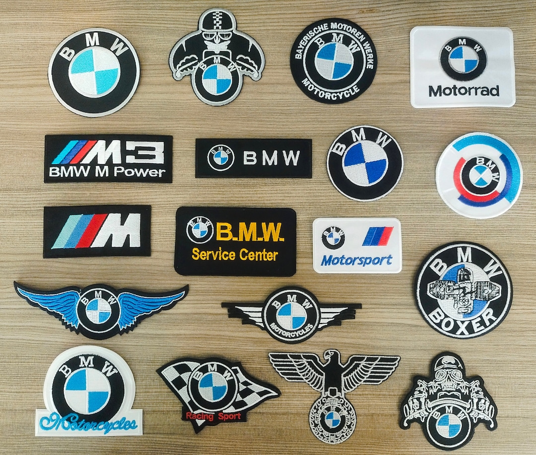 BMW Embroidered Iron-on Patches: Motorcycle, Racing Car Logos (18 Pcs ...