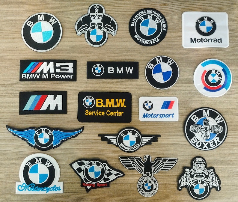 BMW Embroidered Iron-on Patches: Motorcycle, Racing Car Logos (18 Pcs ...