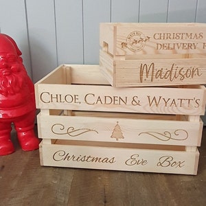 Christmas Eve Crate December First Box Stackable Personalised Custom ...