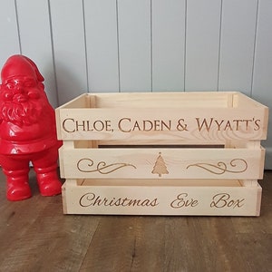 Christmas Eve Crate December First Box Stackable Personalised Custom ...