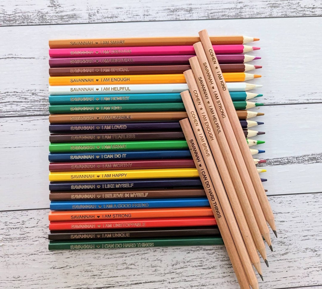 Affirmation Personalised Pencils Named Colouring HB Pencil Back to ...