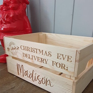 Christmas Eve Crate December First Box Stackable Personalised Custom ...