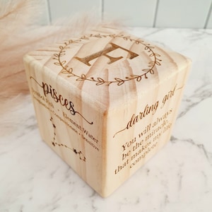 Engraved Wooden Baby Birth Block Keepsake Personalised Nursery Decor ...