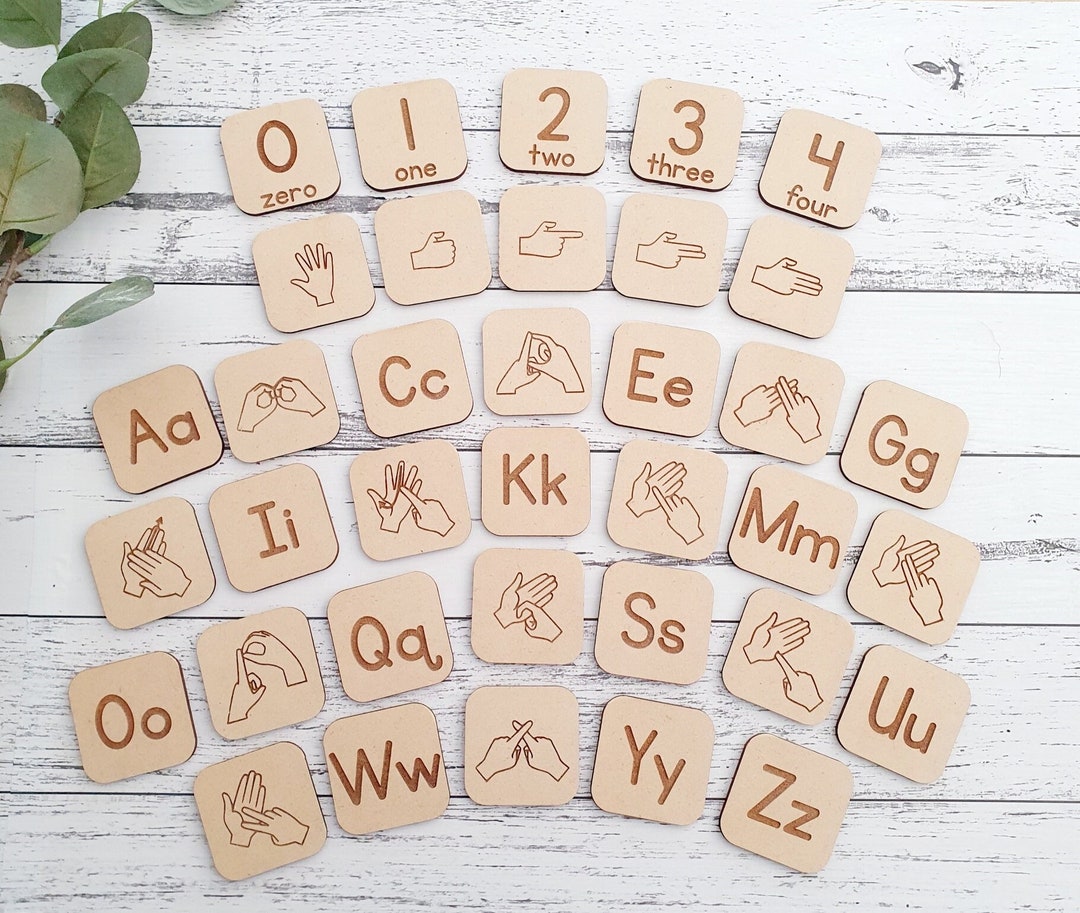 Auslan Alphabet + Number Tiles - Australian Sign Language BSL Signing ...