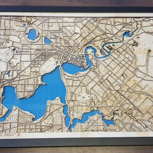 Perth WA Australia Layered City Map 3D Wooden Map Lasered Cut Ply Full ...