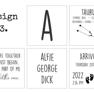 Engraved Wooden Baby Birth Block Keepsake Personalised Nursery Decor ...