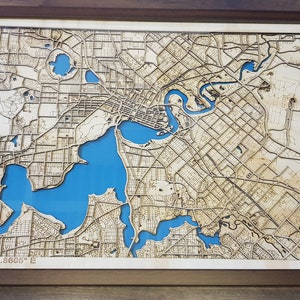 Perth WA Australia Layered City Map 3D Wooden Map Lasered Cut Ply Full ...