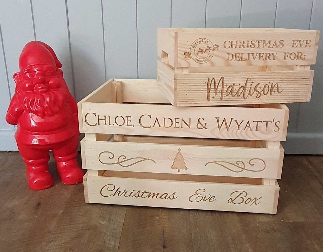 Christmas Eve Crate December First Box Stackable Personalised Custom ...